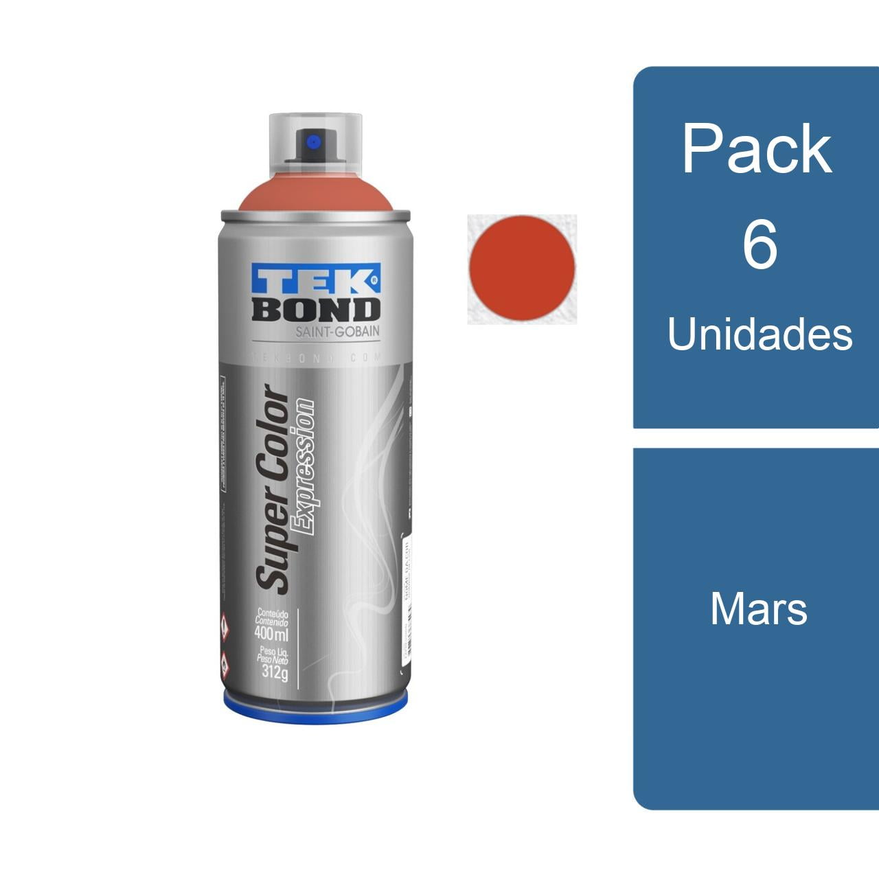 Pack 6 pinturas Aerosol / Spray Expression 400ml/312grs Mars | Lider