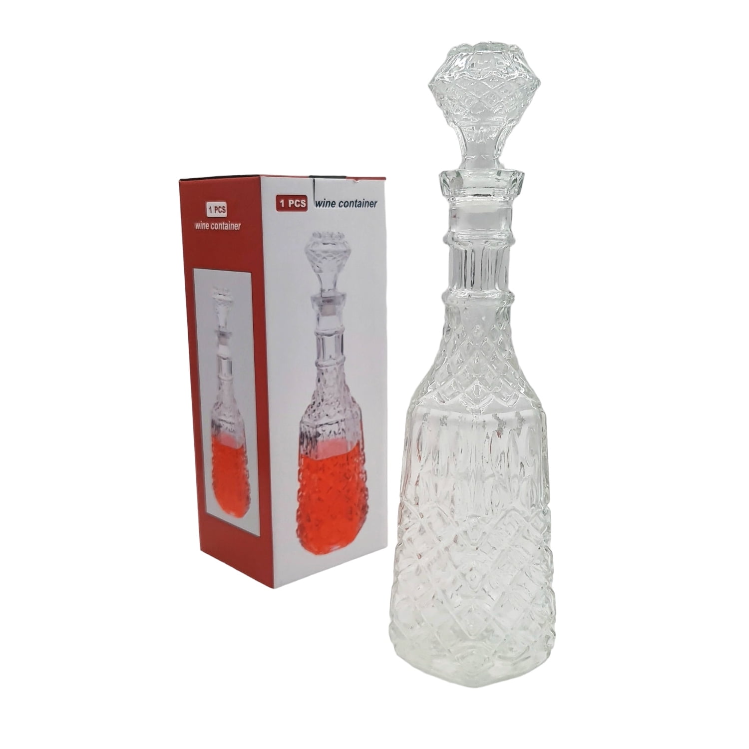 Botella vidrio vodka whisky 1 lt 36cm alto larga | Lider