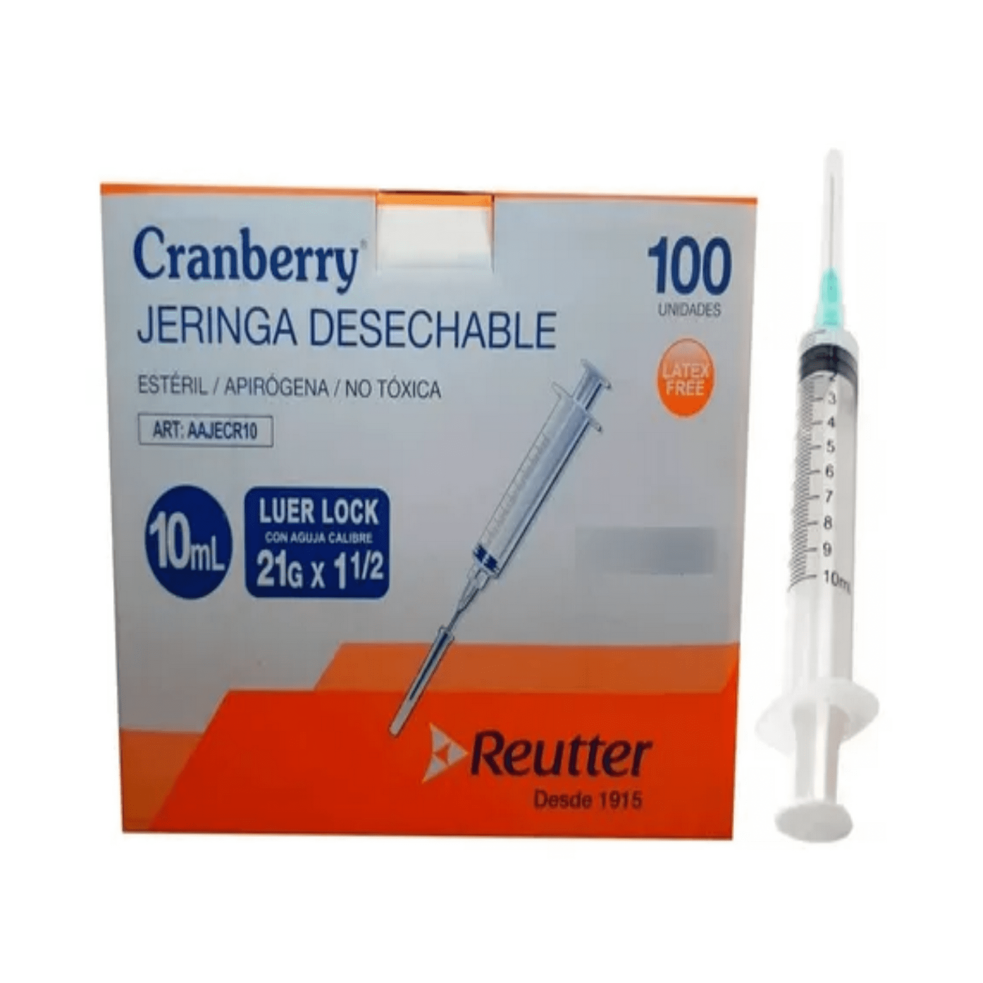 Jeringa Desechable Luer Lock 10cc 21g X 1 1/2 Caja 100 Unid | Lider