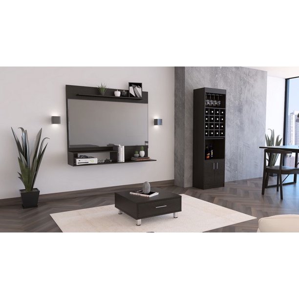 Living Combo Panel Tv 55 Pulgadas Beijing Wengue + Bar + Mesa De Centro ...