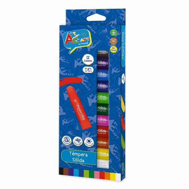 Tempera Solida 12 Colores Art & Craft | Lider