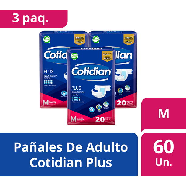Pañales para adultos Plus M Bolsa, 20 Un | Lider