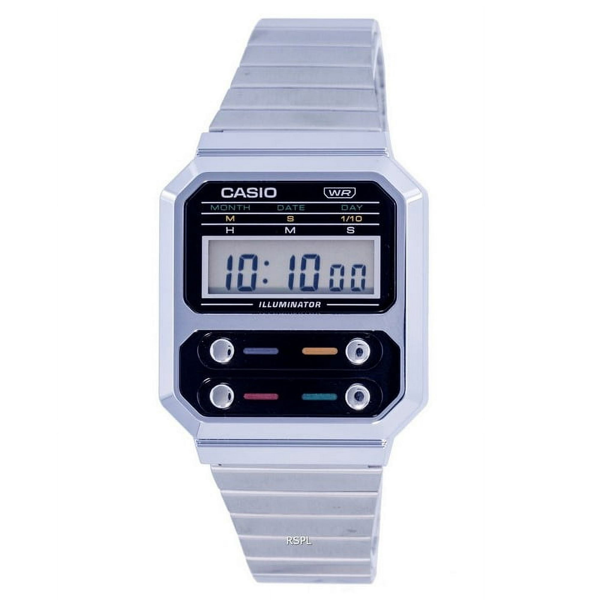 Reloj Vintage Digital Acero Inoxidable A100we-1a A100we-1 Para Hombre ...