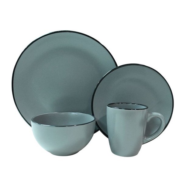 Juego De Loza 16 Piezas Gris | Lider