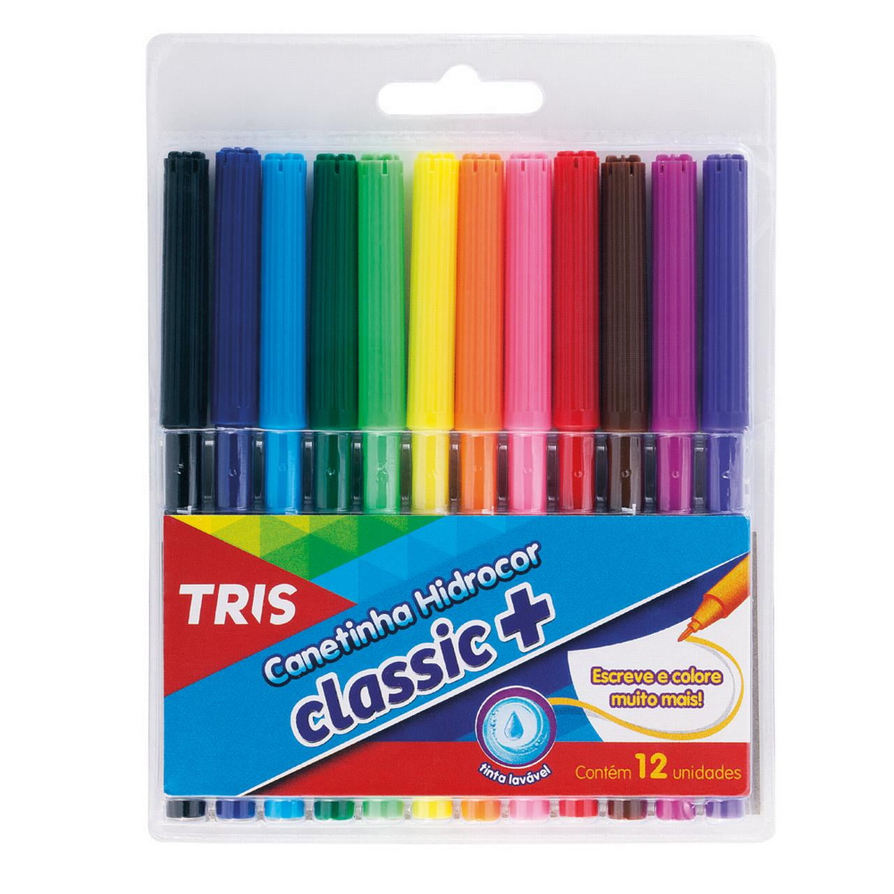 Marcador punta fina classic plus 12 colores | Lider