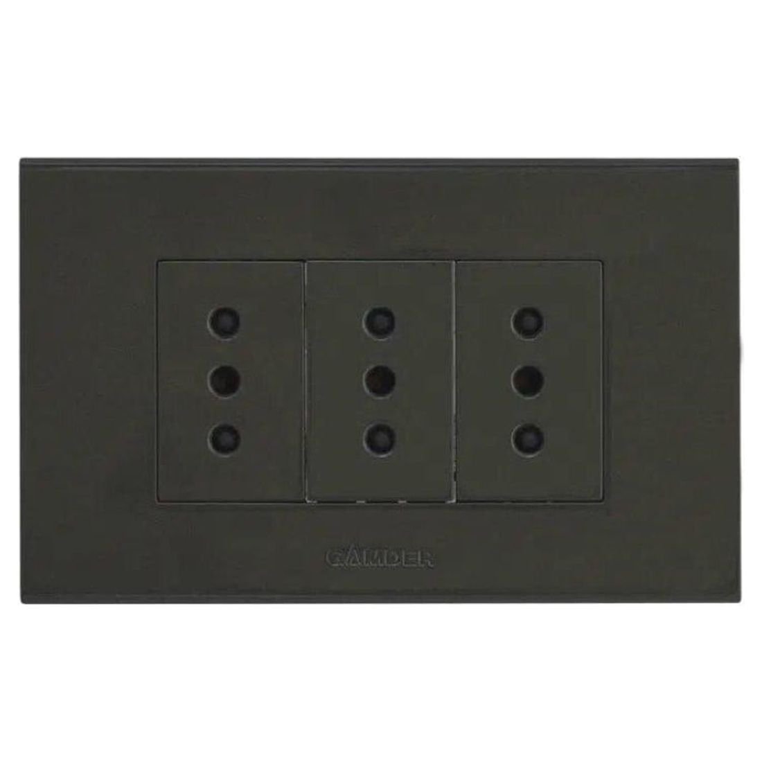 Enchufe triple 10A Grafito C3-P06 | Lider