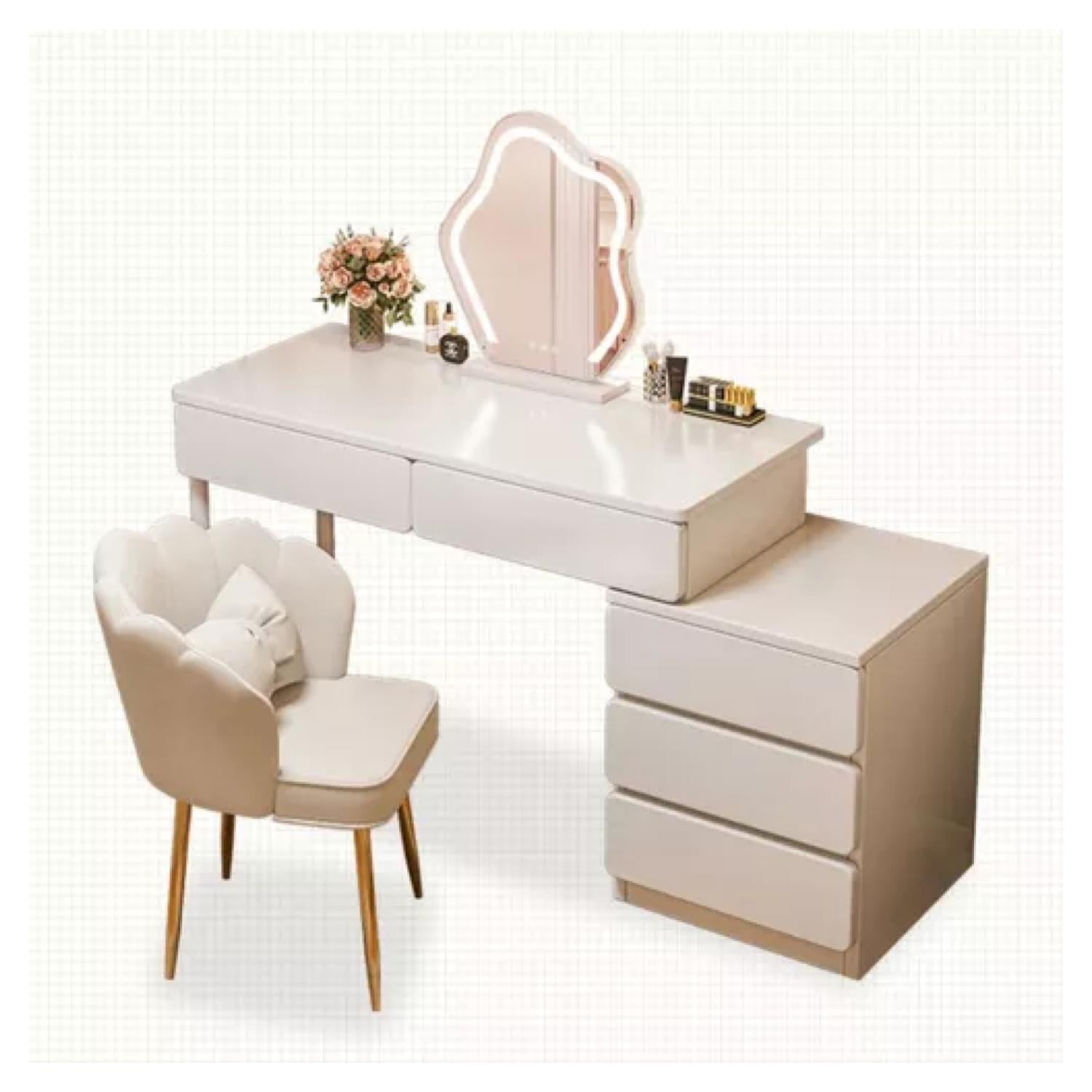 Tocador De Lujo Con Espejo Led Y Comoda Intercambiable | Lider