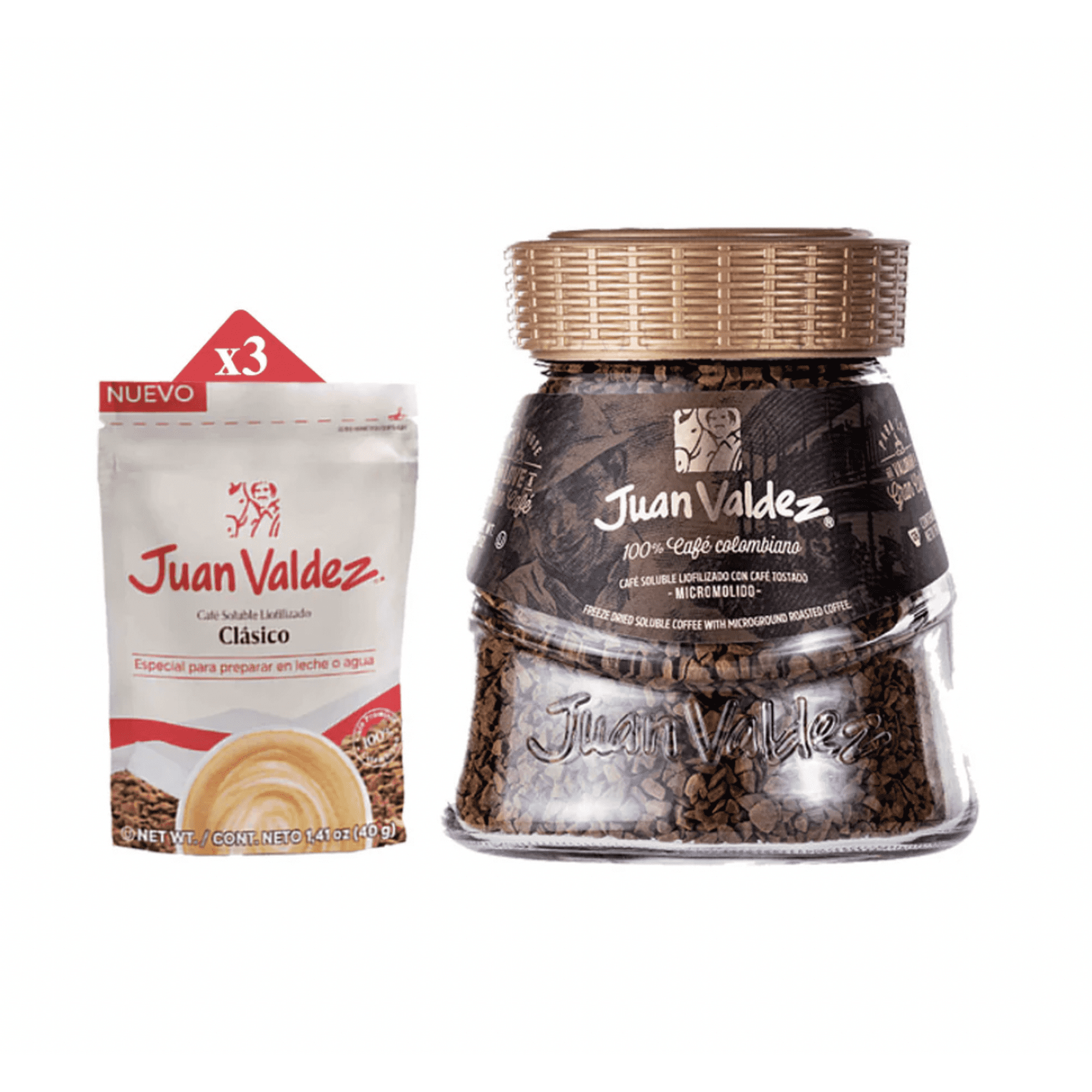 Pack Cafe Liofilizado Juan Valdez - Liofilizado Tradicional 190g + 3 ...