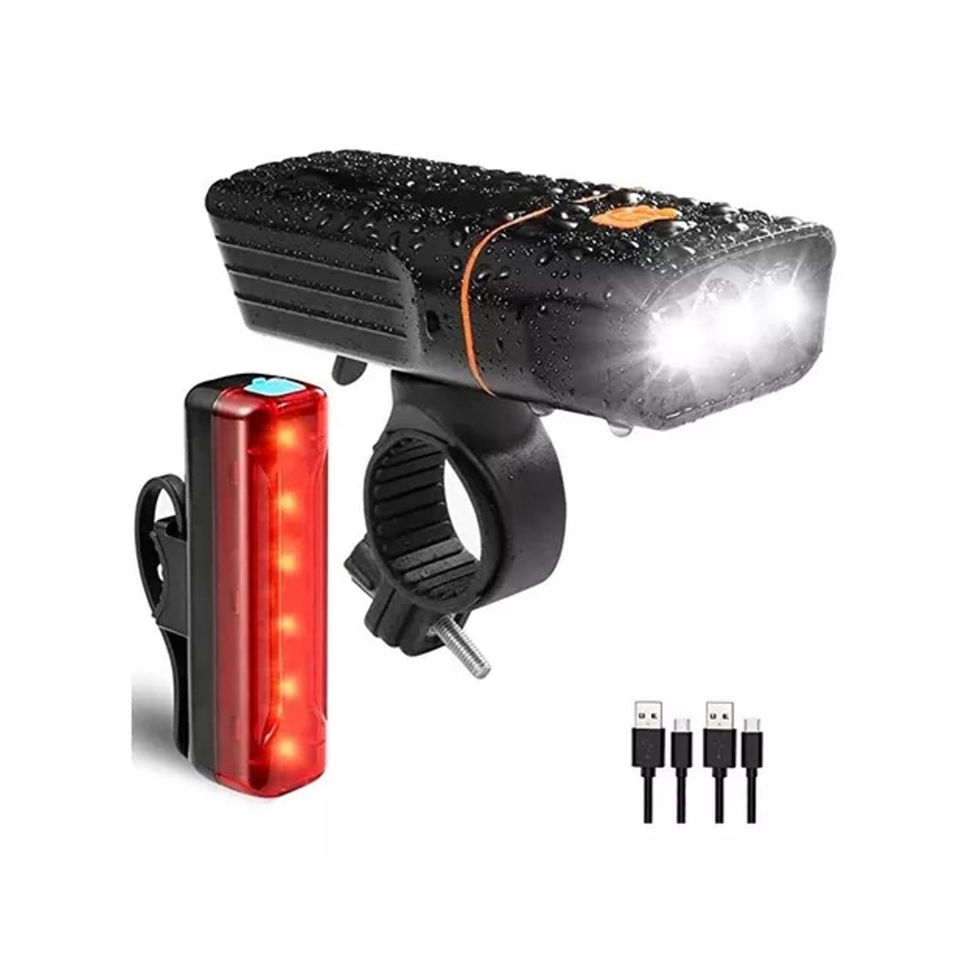 Linterna Led Bicicleta Delantera Y Trasera Usb Recargable | Lider