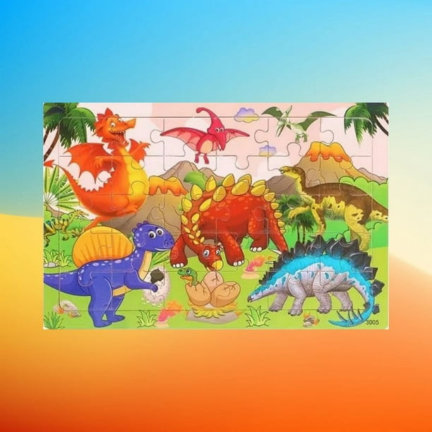 30 Pieces Insert Wooden Puzzles, Dinosaur, Etc. | Lider