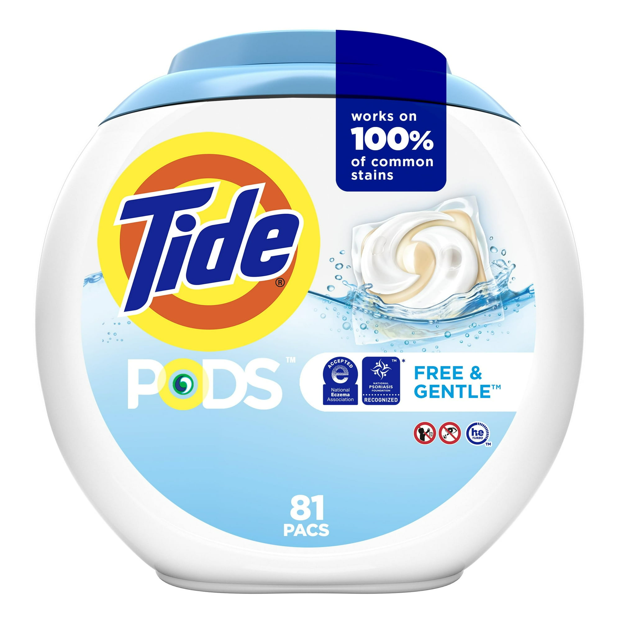 Detergente para ropa en cápsulas Tide PODS Free & Gentle, 81 unidades ...