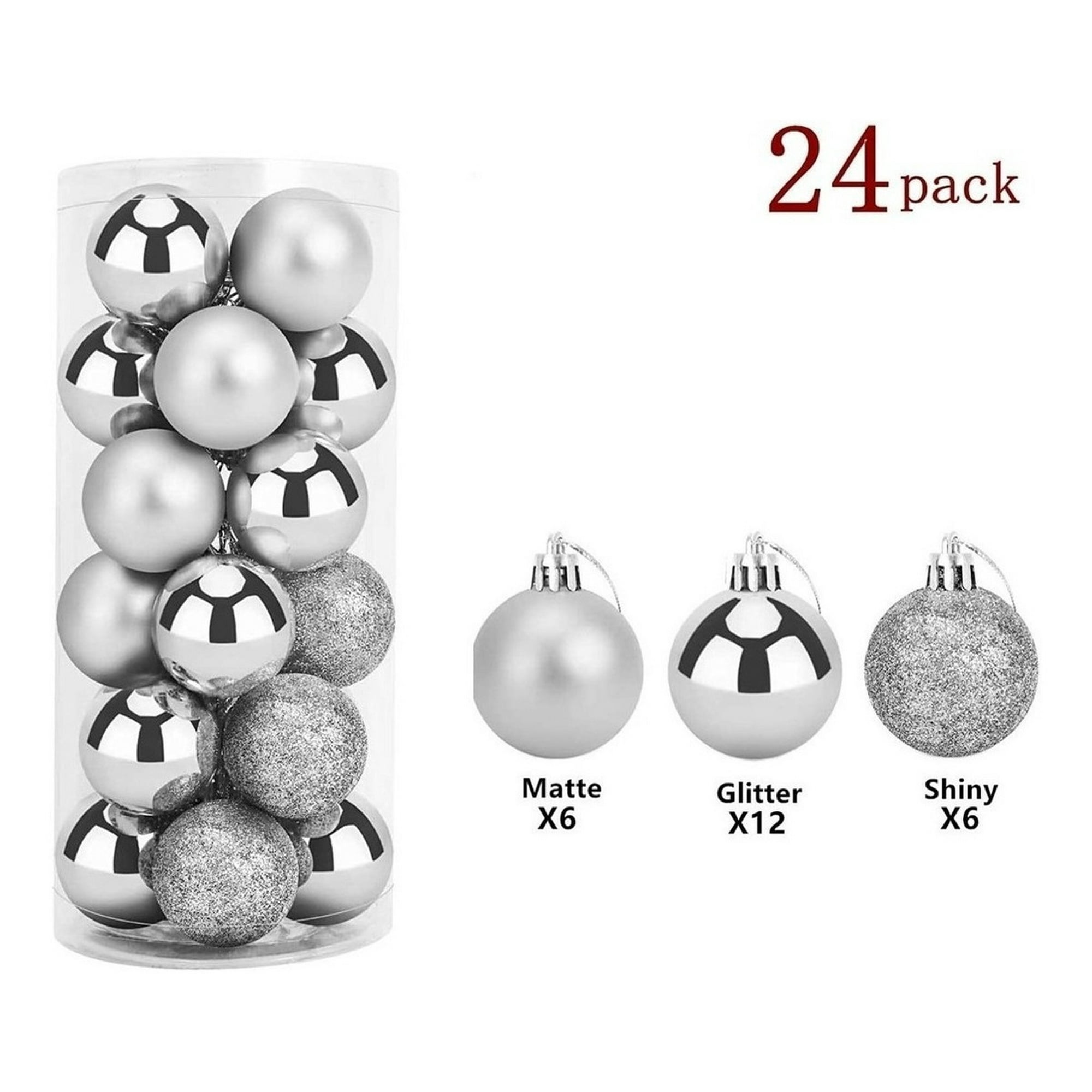 24 Esferas de Navidad Plateada 6 cm | Lider