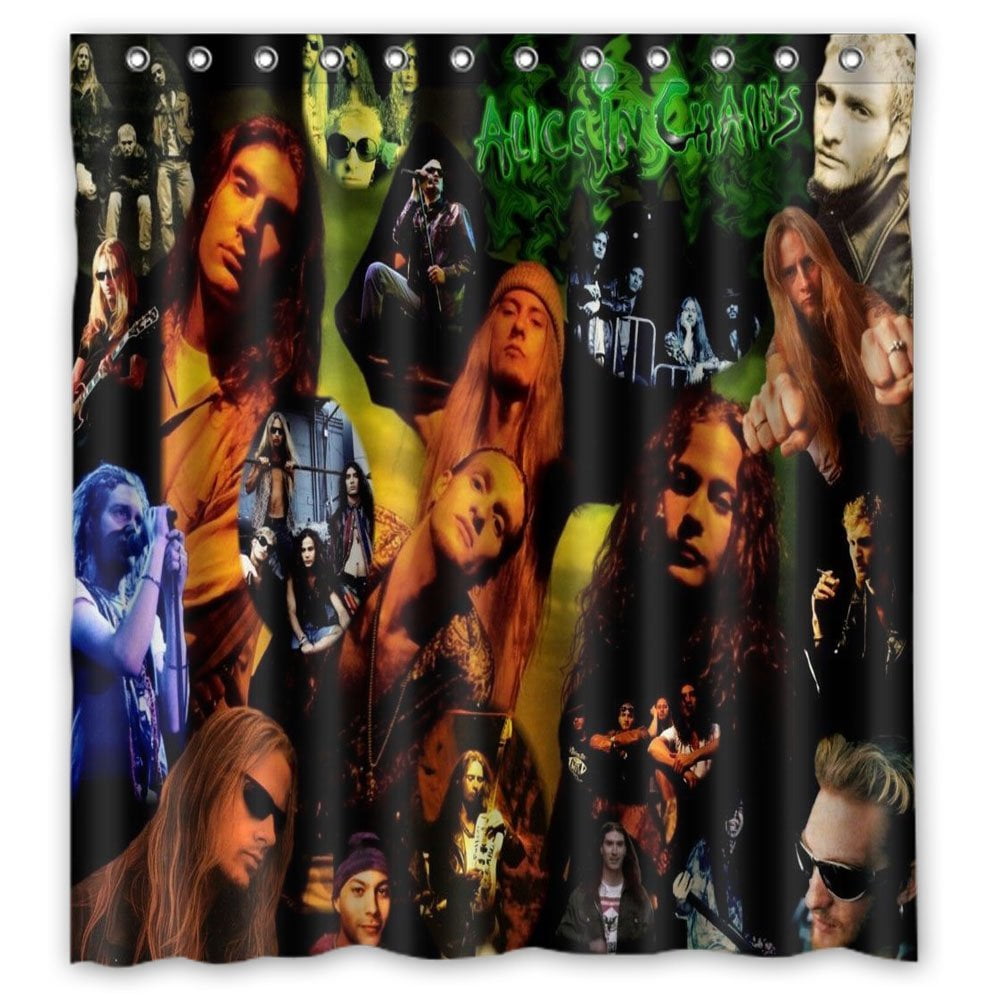 Cortina de ducha Alice In Chains, juego de cortina de baño con ganchos ...