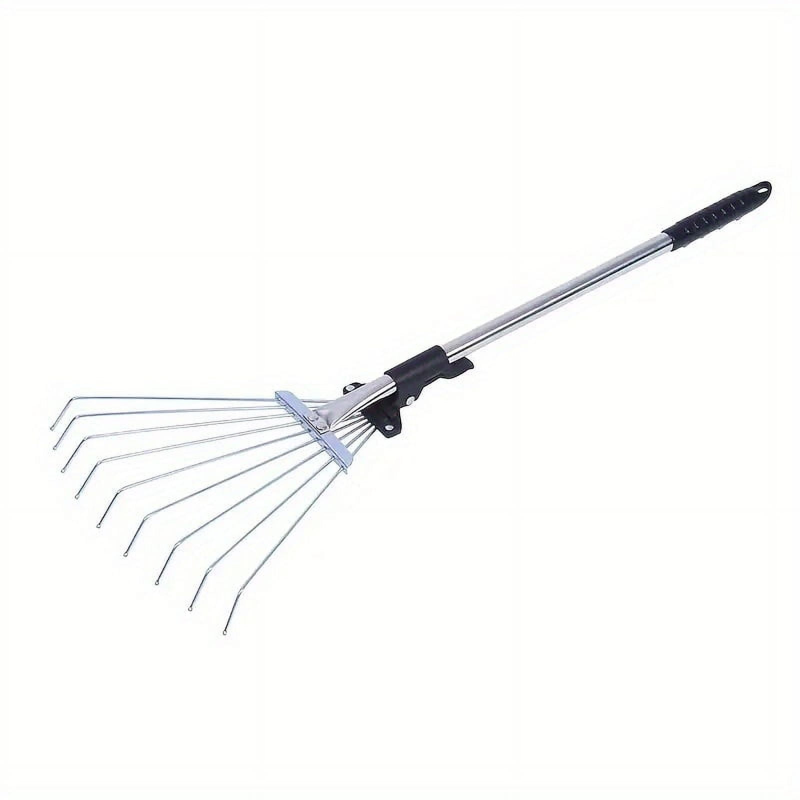 1pc, 27.6inch 9 Teeth Telescopic Garden Drop Leaf Rake Grass Rake ...
