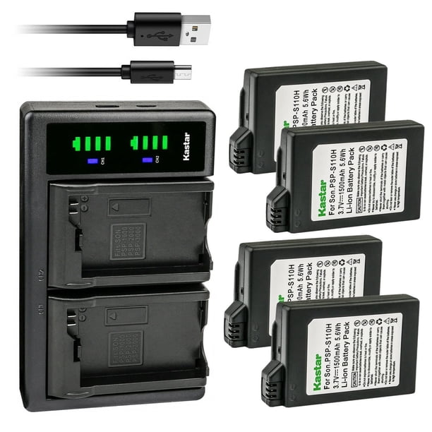 Kit de cargador de baterías Kastar PSP-110H de 1500 mAh, 4 baterías | Lider