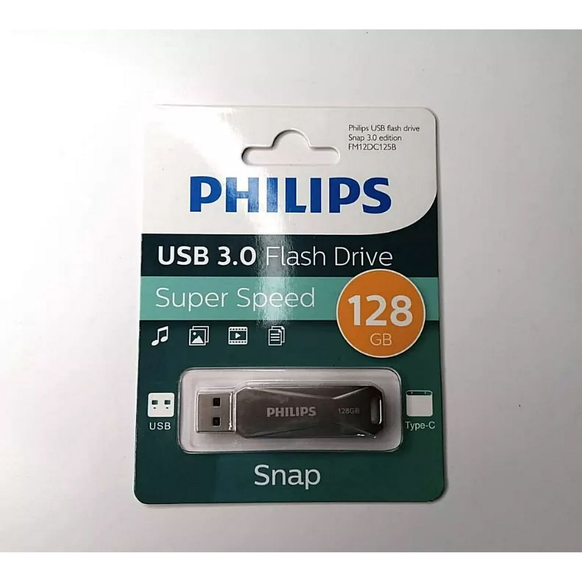Pendrive Philips 128 Gb 2 En 1 Usb Tipo C 3.0 Snap Gris | Lider