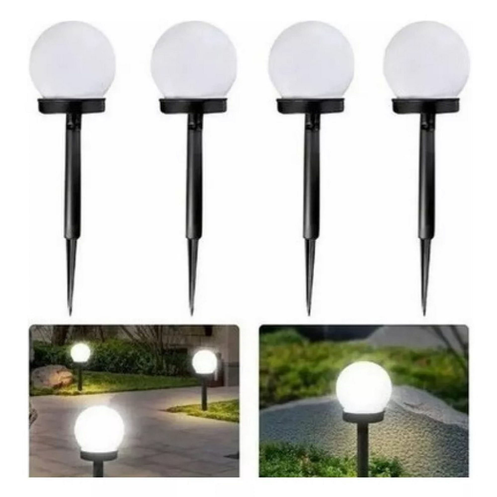 Pack de 4 Focos LED Solares: Ilumina tu Jardín con Luz Exterior ...