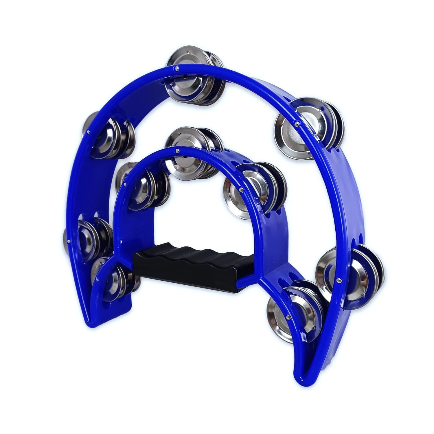 Pandero Doble Media Luna Metalico Azul HX0055 | Lider