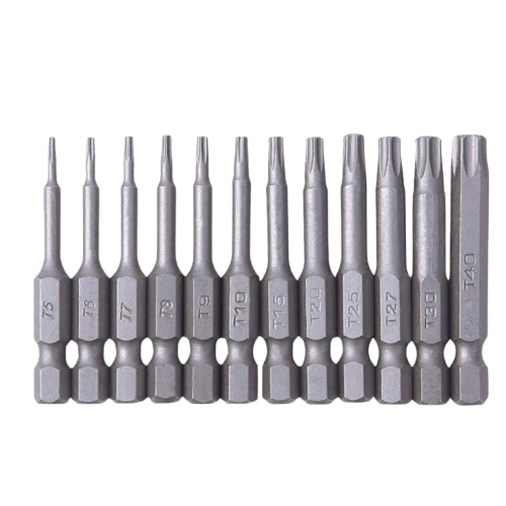 Juego de puntas Torx T5 T6 T7 T8 T9 T10 T15 T20 T25 T27 T30 T40 magnéticas de 50 mm con lago | Lider
