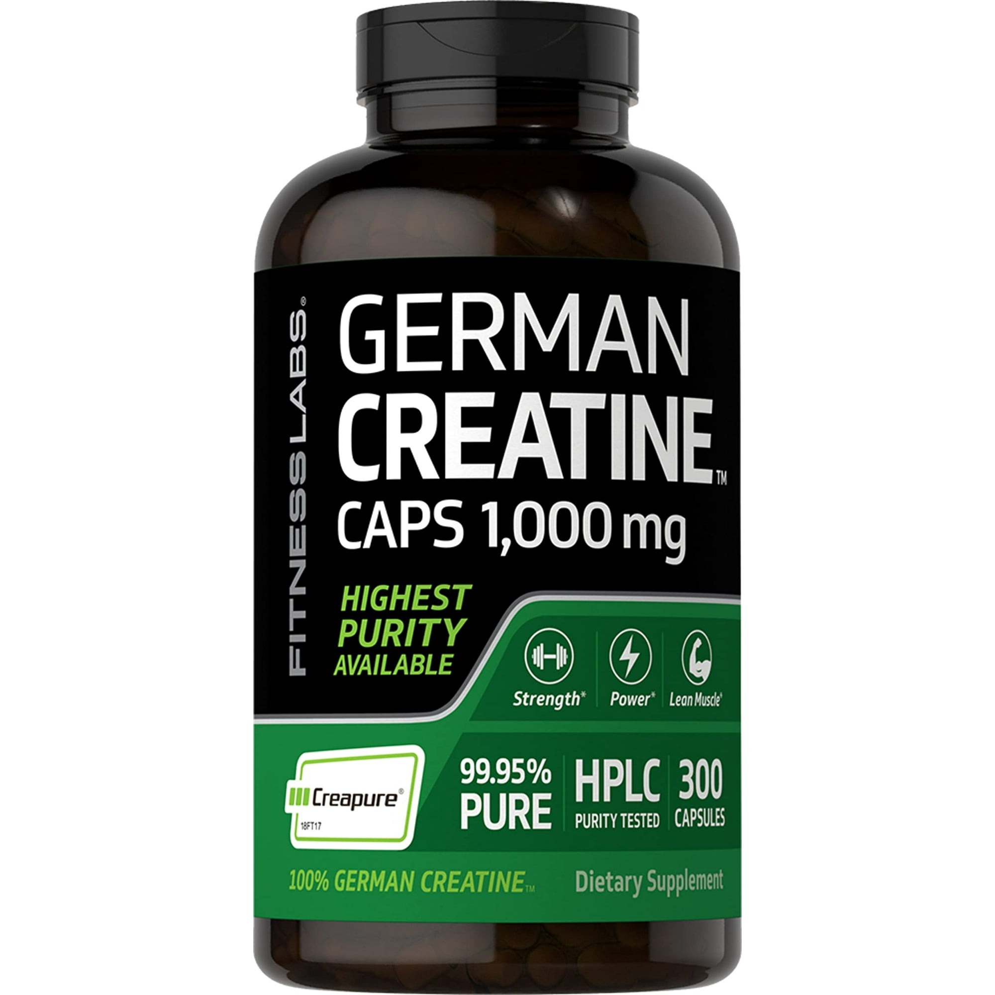 Cápsulas de creatina alemana Supplement Fitness Labs, 1000 mg, 300 ...