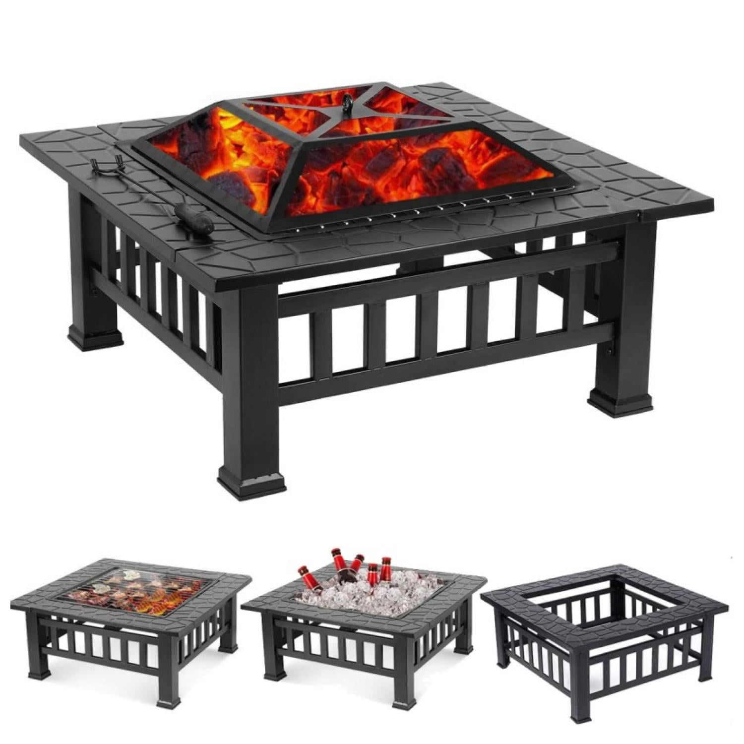 Fogon Brasero Metalico 3 En 1 De Exterior 81x81x45cm | Lider