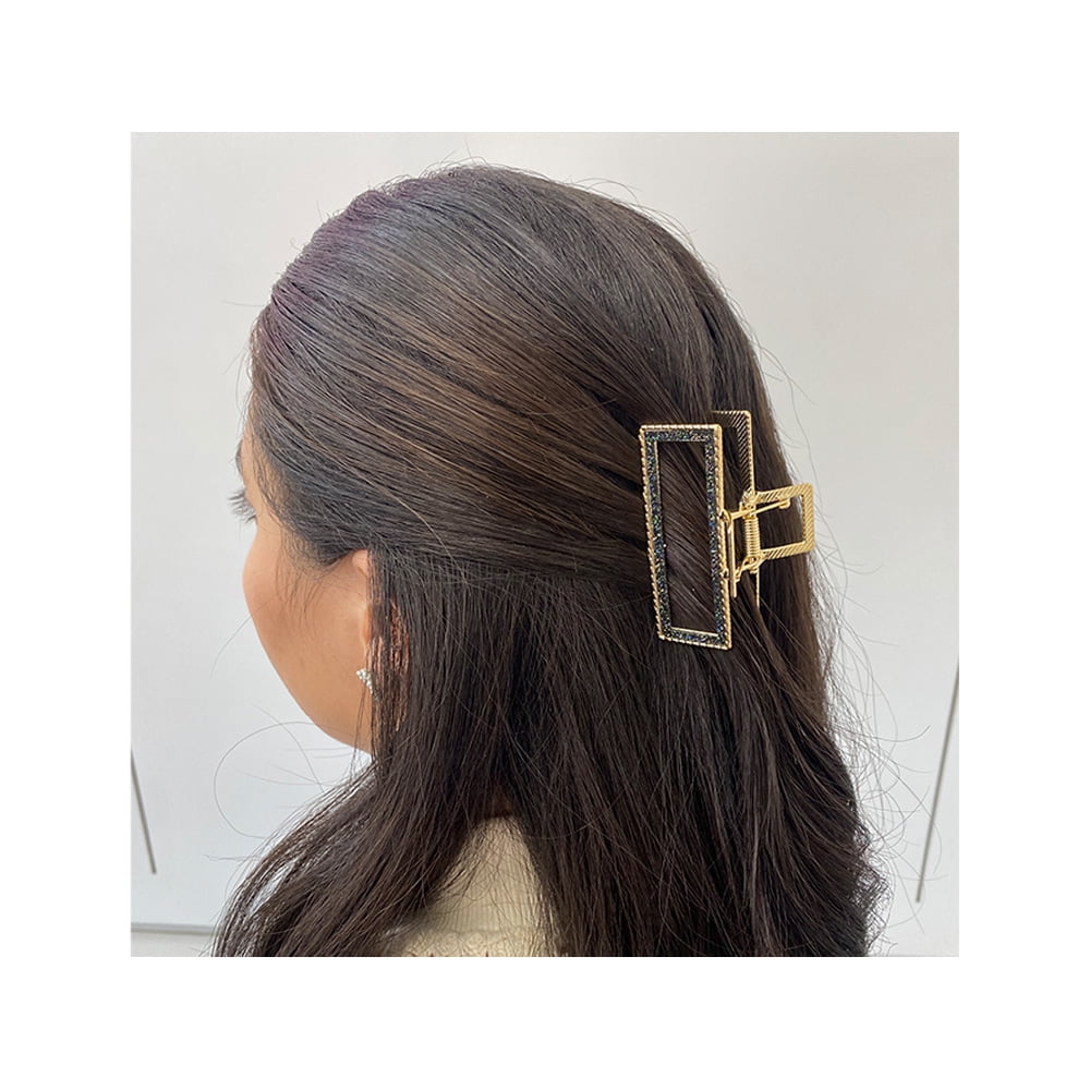 Traba Metálica Garra Mediana Cabello Brillo Verde Tornasol | Lider