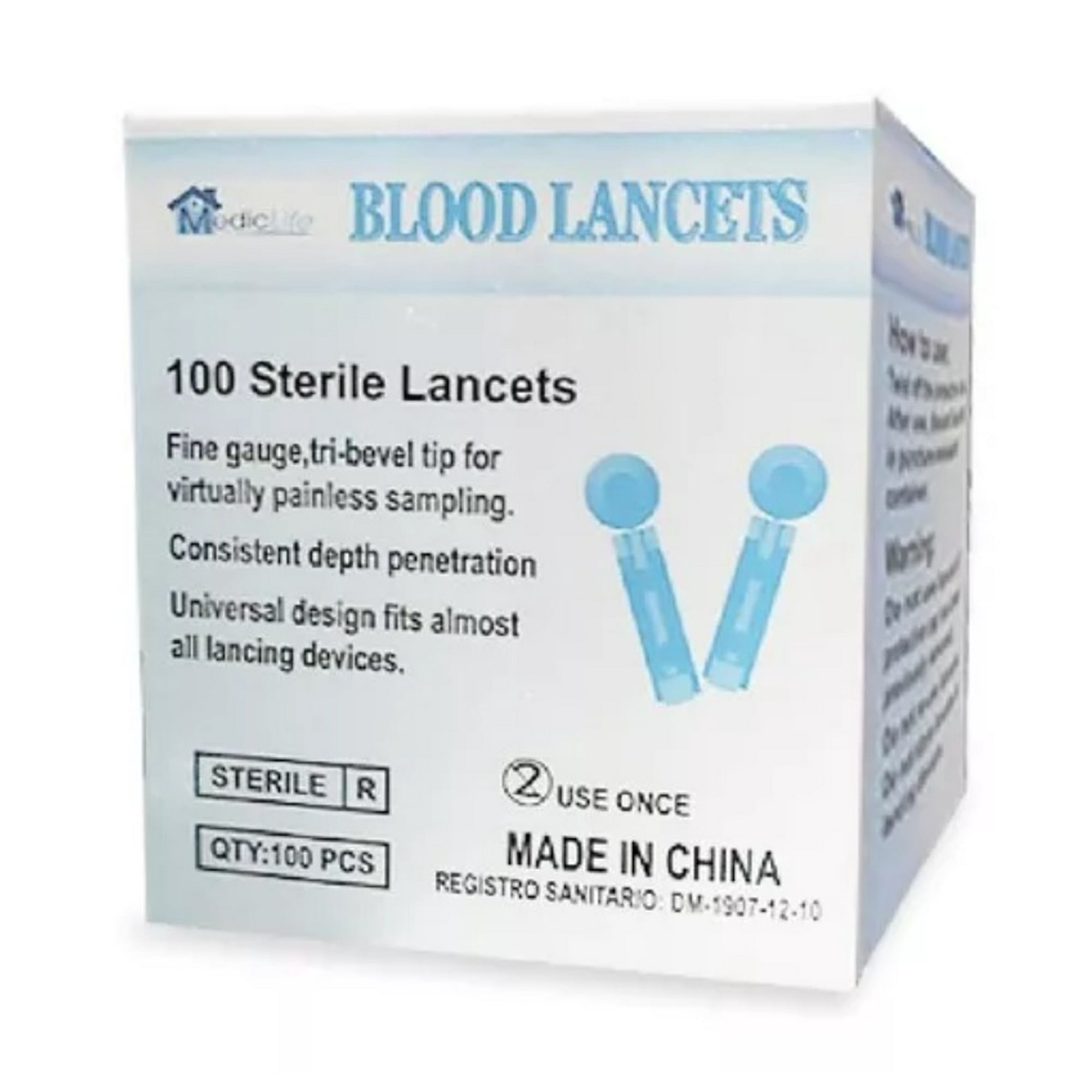 Lancetas Caja X 100 Unidad , Lanceta Estéril Glicemia Diabet | Lider