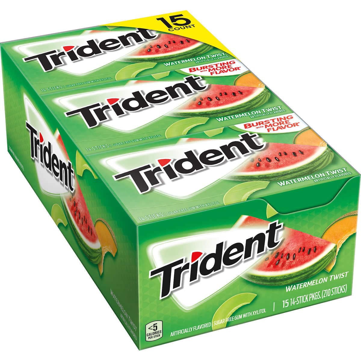 Chicles sin Azúcar Sandía Caja Trident 15 un x 26 g | Lider