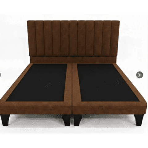 Rous Muebles - Cama Premium 2 Plazas, Color Café, Respaldo
