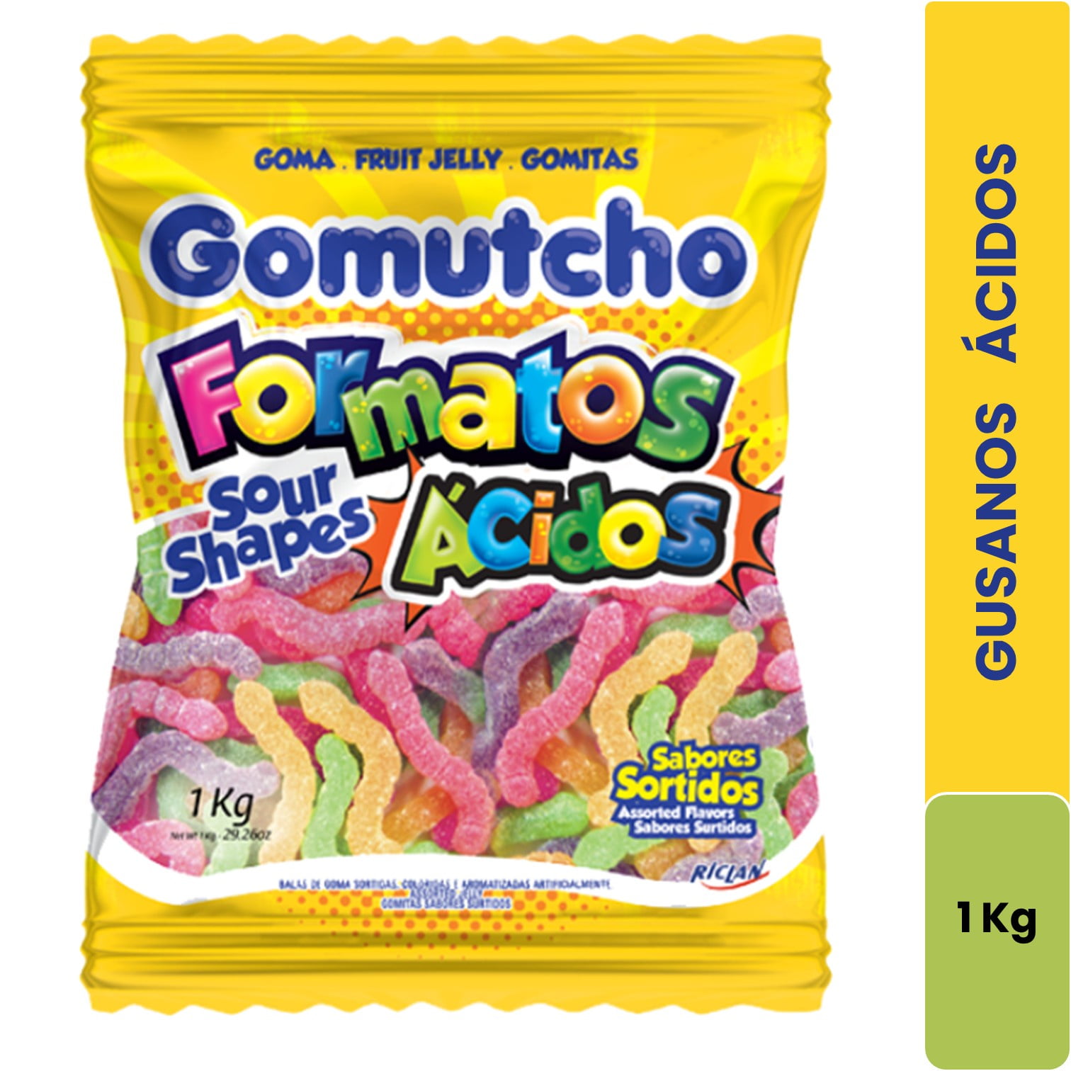 Gomitas Gomutcho Gusano Acido 1 Kg, Sabores Surtidos. | Lider