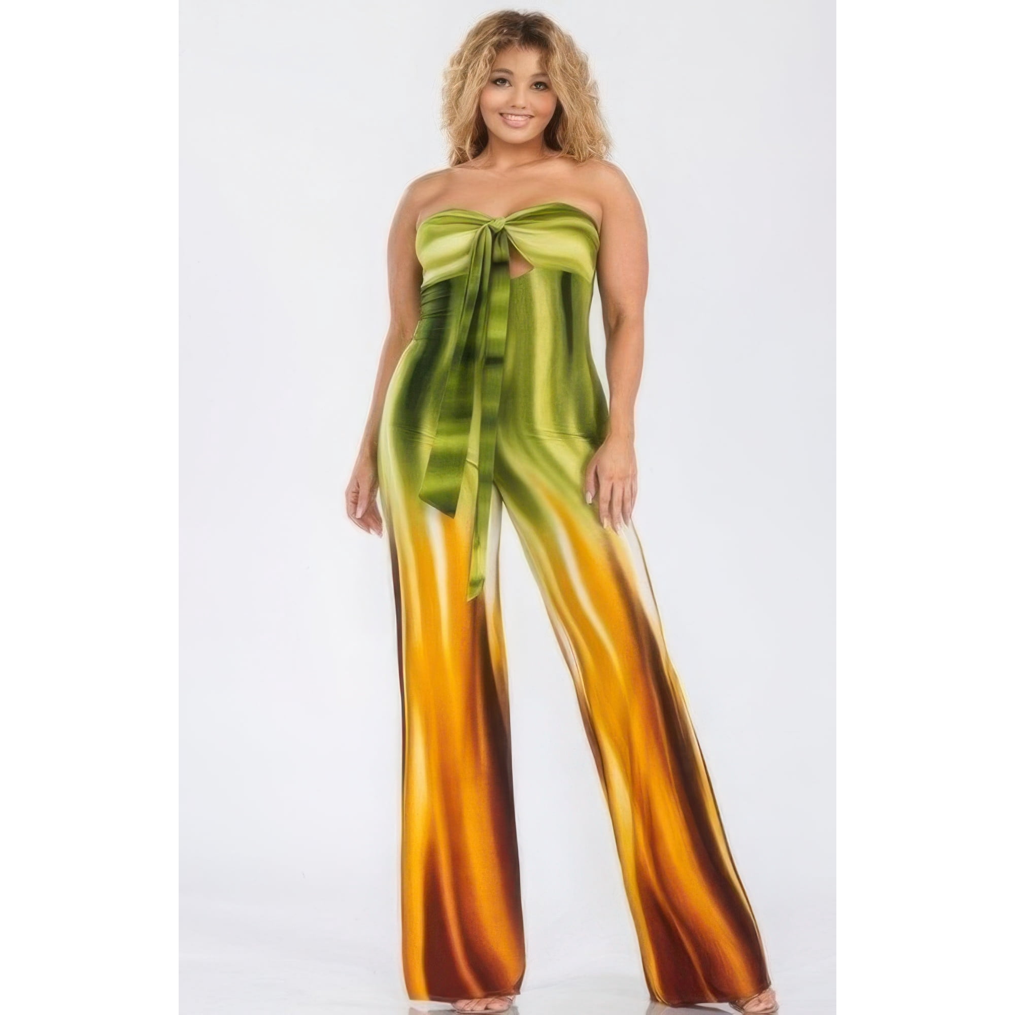 Saronite Mono con Estampado, Hombros Descubiertos, Pierna Ancha y ...