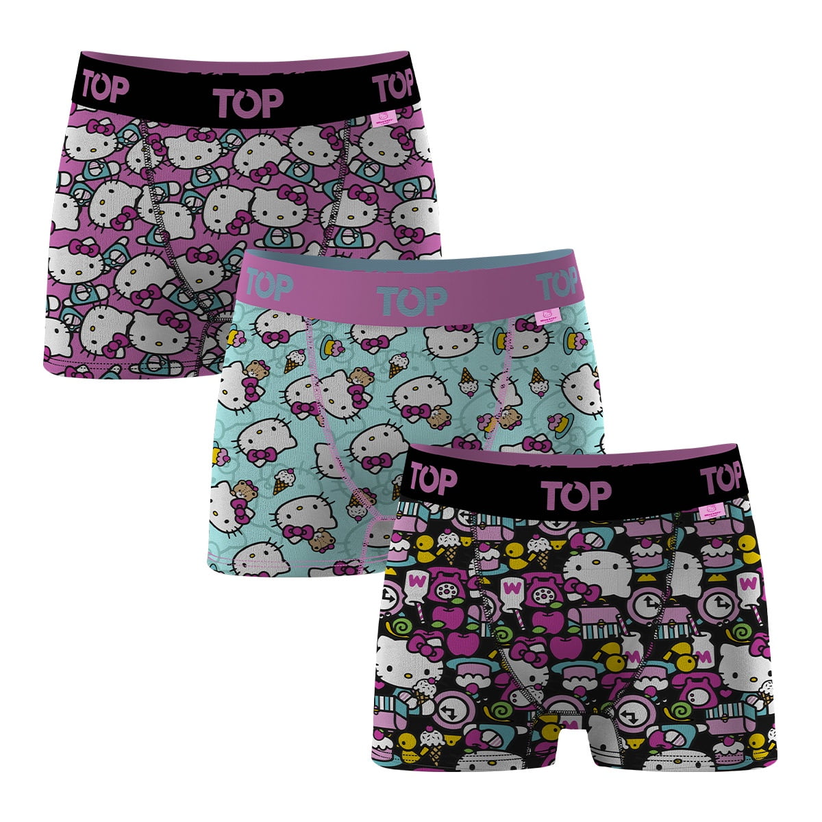 Bóxer Medio Niña Algodón Pack 3 Hello Kitty C1 TOP | Lider
