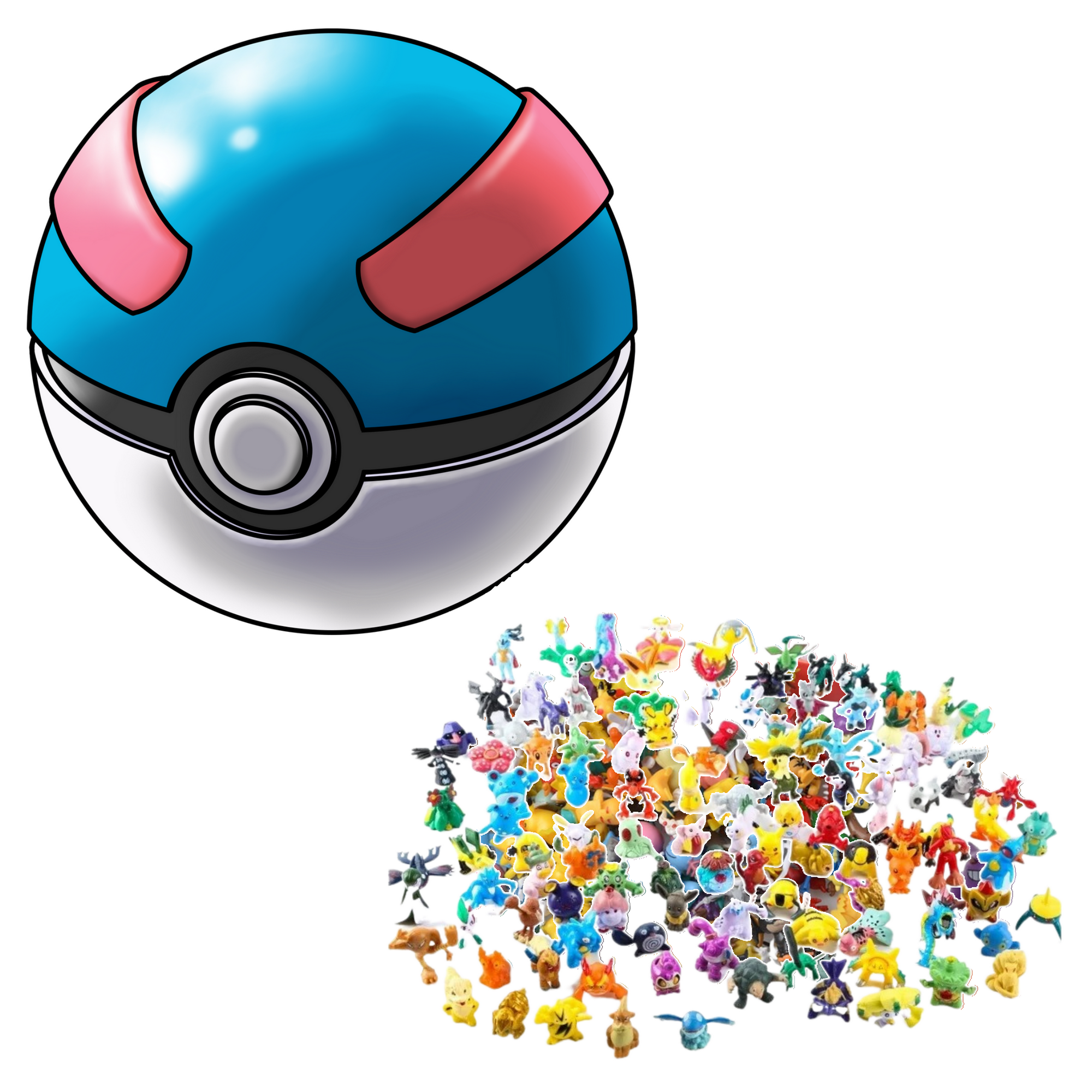 Pokebola con 24 figuras - Great Ball - Buena bola | Lider