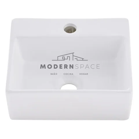 Modern Space - Lavamanos De Loza Sobrepuesto O Colgante