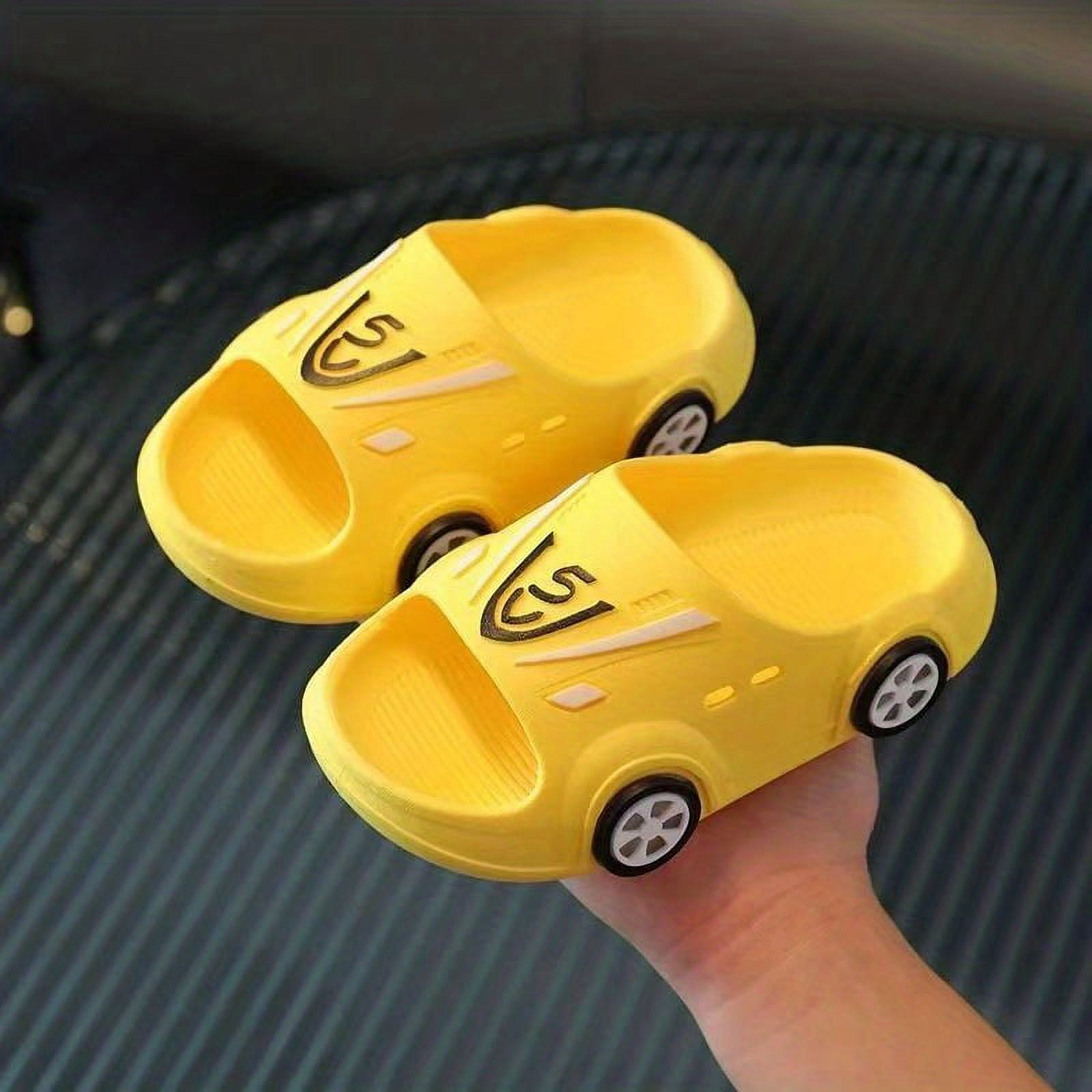 Boys Cartoon Car Lightweight Non-Slip Open Toe Slides For Toddlers Kids Children, Summer | Lider