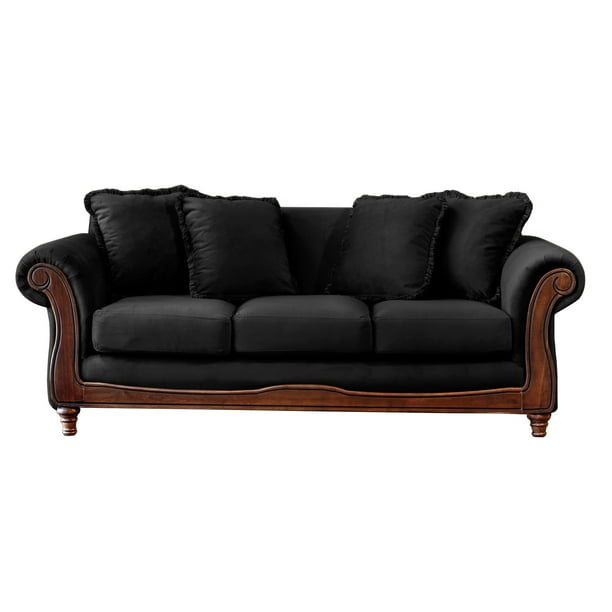 Sofa Rimini 3c Tela Velvet Negro | Lider