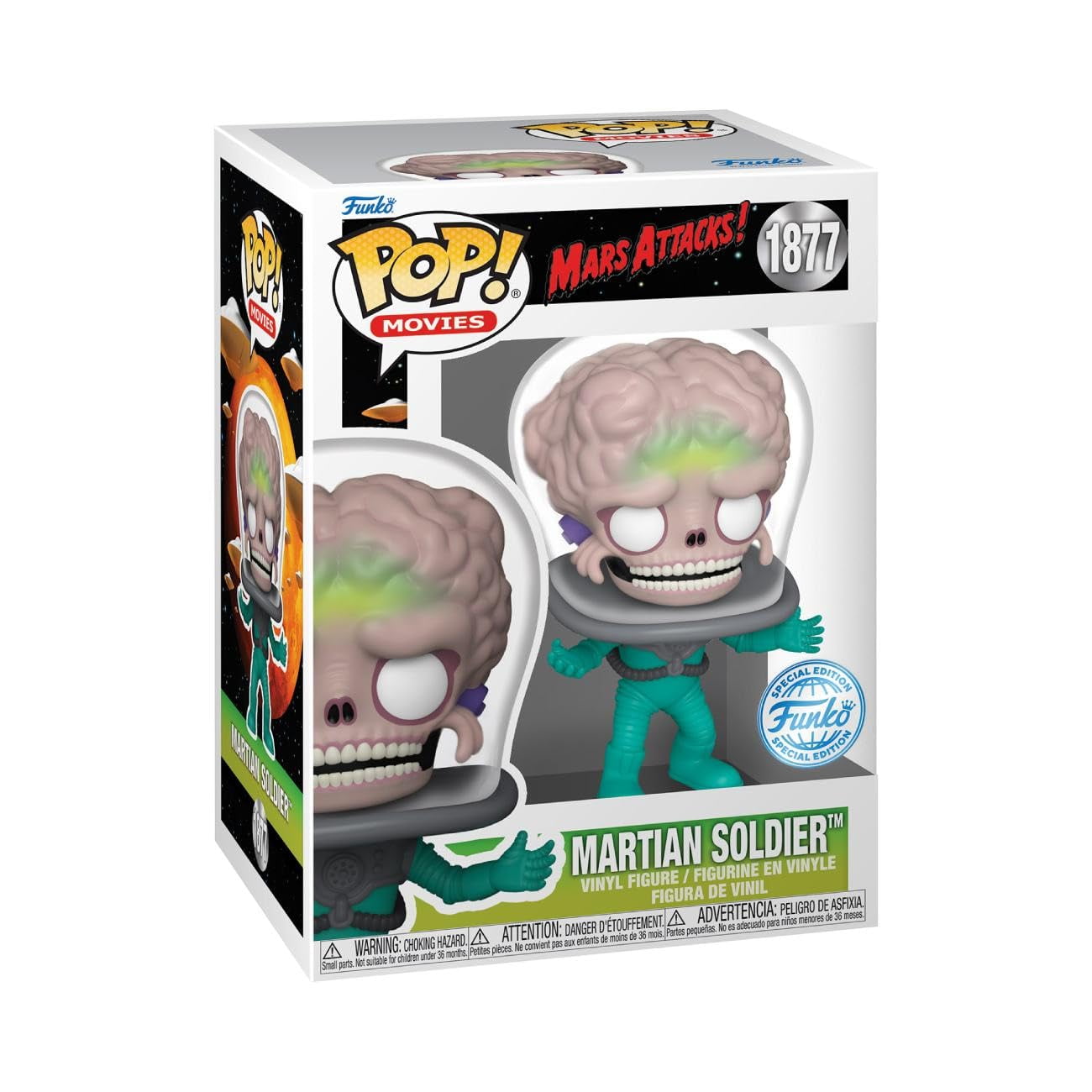 ¡Funko POP! Películas Mars Attacks Soldier con Glow SPC | Lider