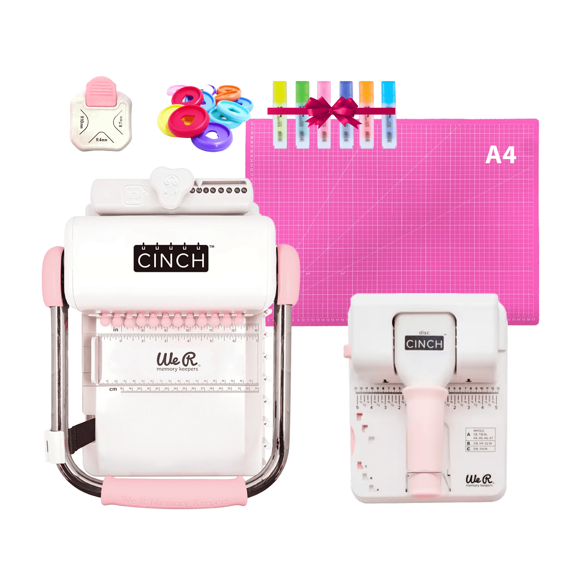 Kit Encuadernadora Cinch Rosa + Disc Cinch + Regalo CH05 | Lider