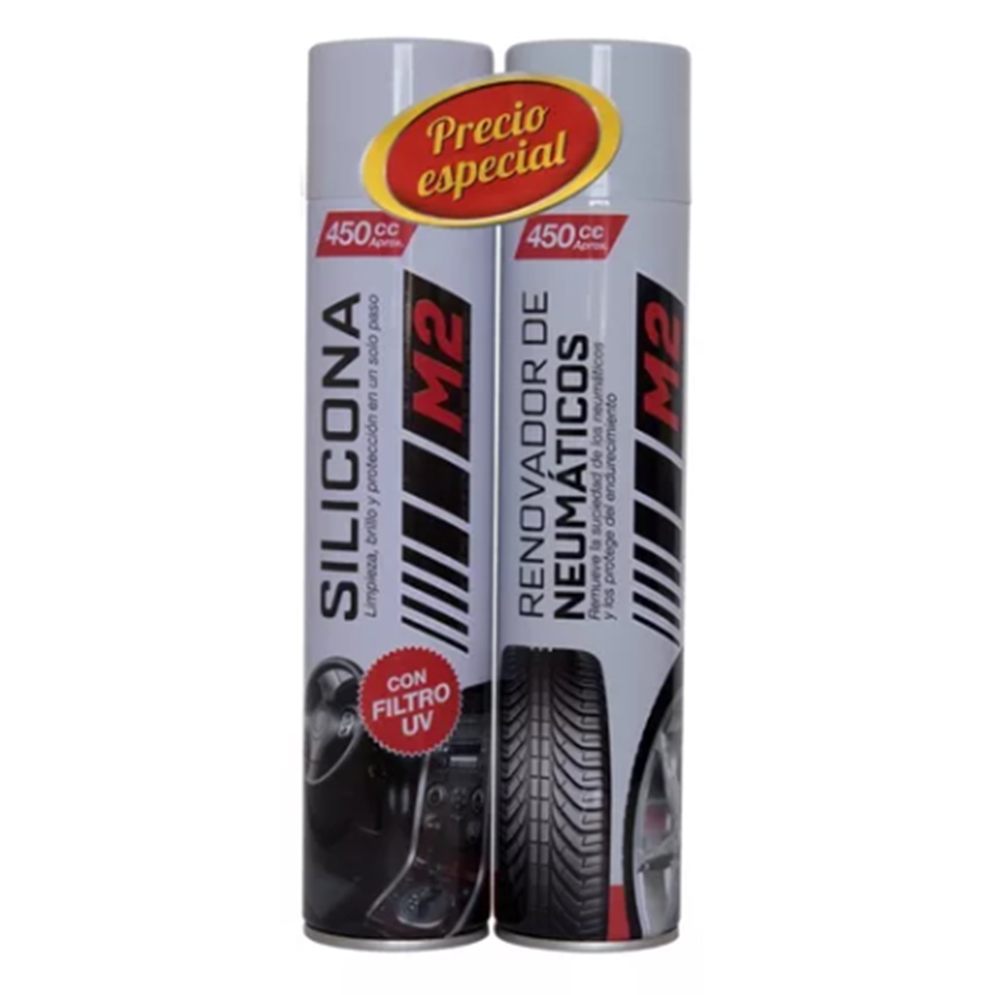 Pack silicona spray + renovador de neumáticos auto (480cc) | Lider