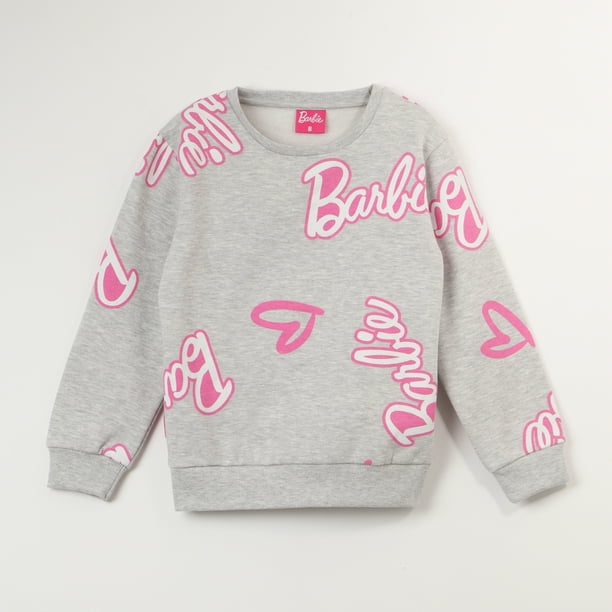 Poleron Cerrado Niña Pink Logo Gris Barbie | Lider