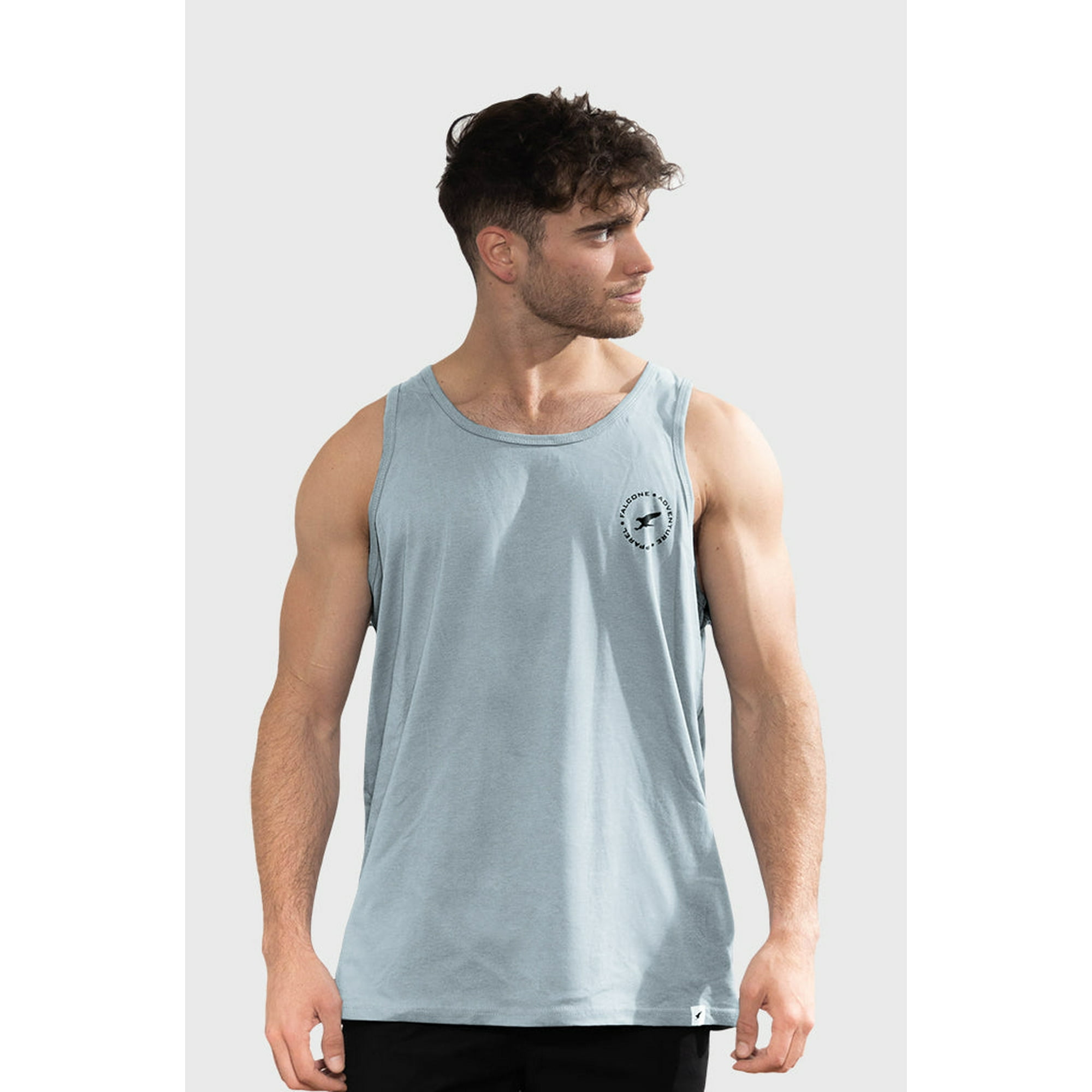 Polera Orgánica Sin Mangas Adventure Apparel V2 Celeste Hombre Falcone | Lider