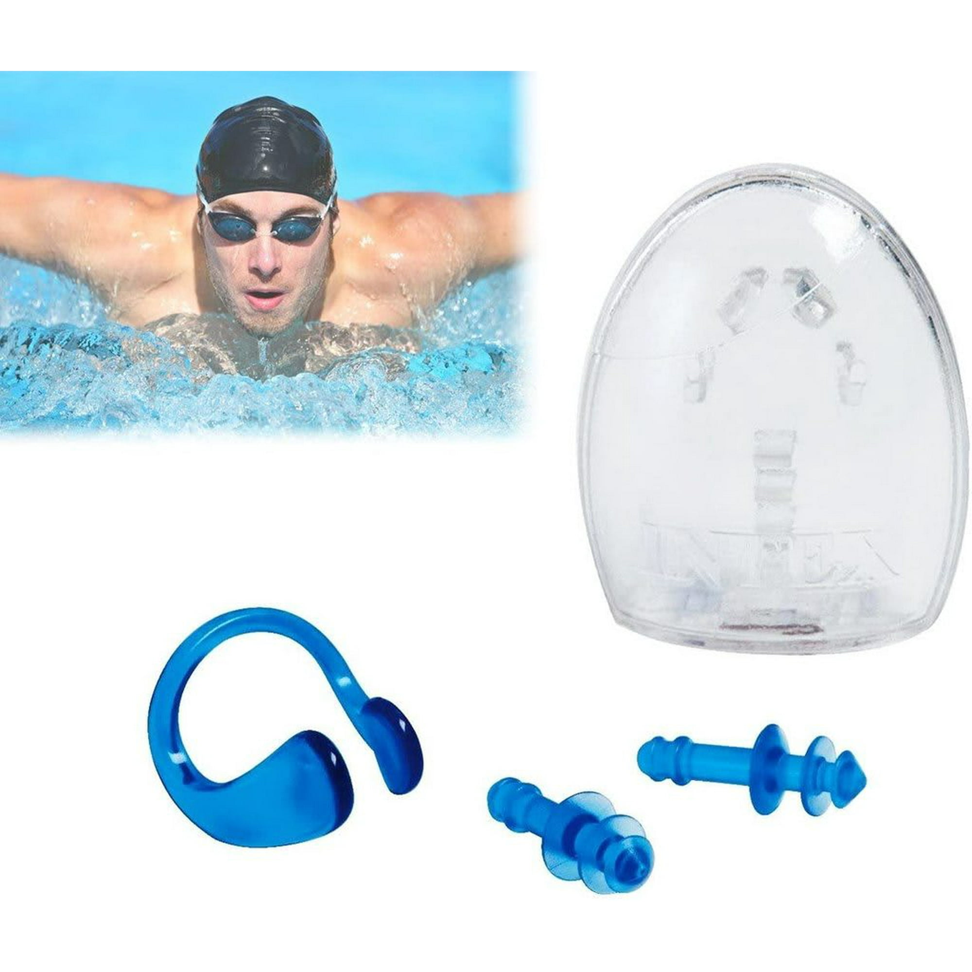 Set Natación Tapón Oídos + Nariz + Caja Plastica Portable | Lider