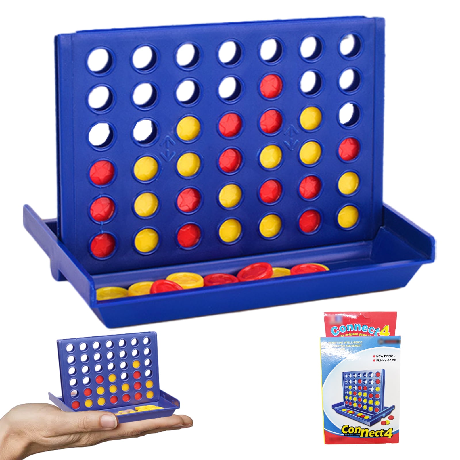 Juego clásico de 4 en raya en tamaño de viaje, juegos familiares ...