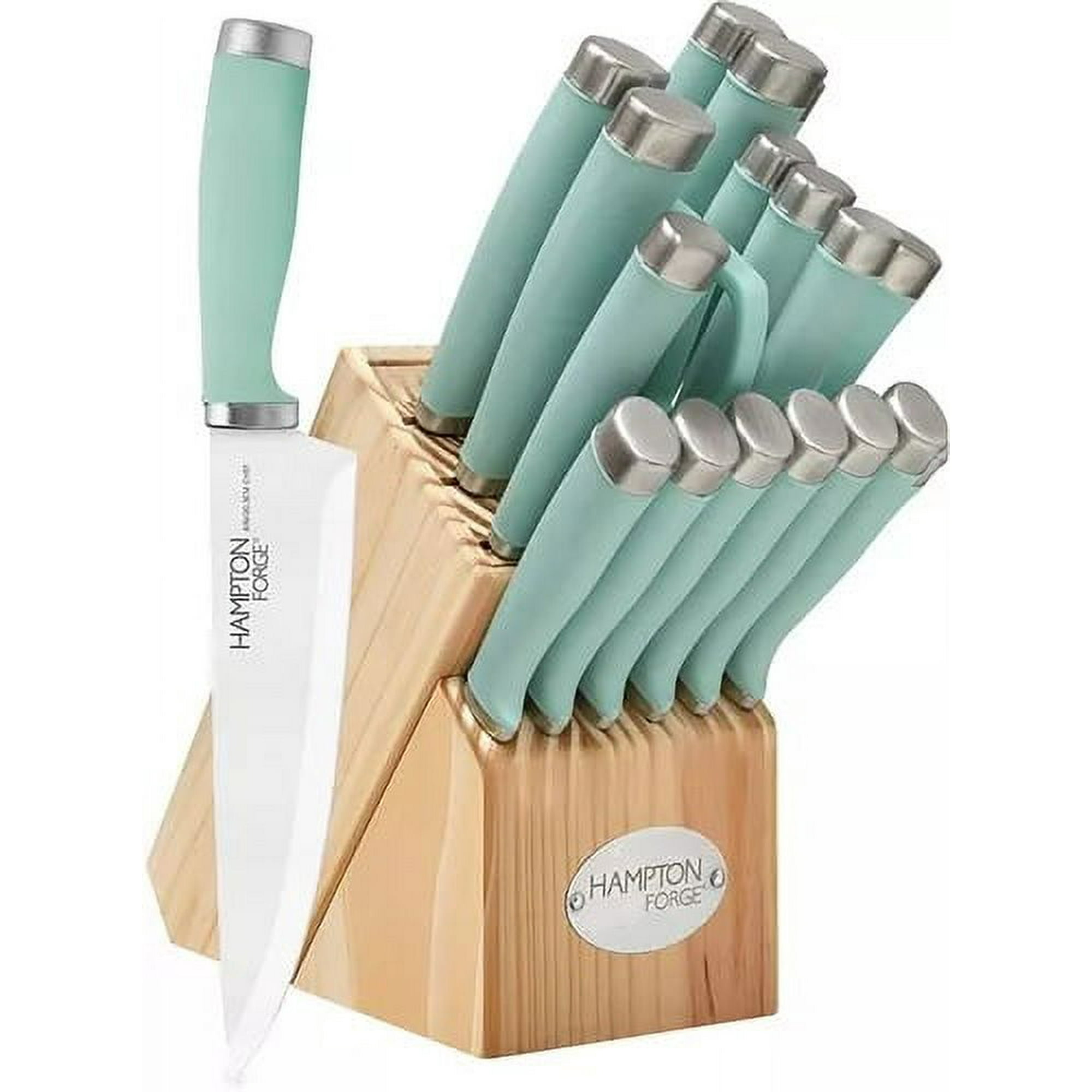 Set 17 Piezas Cuchillos mas Block Pistachio | Lider