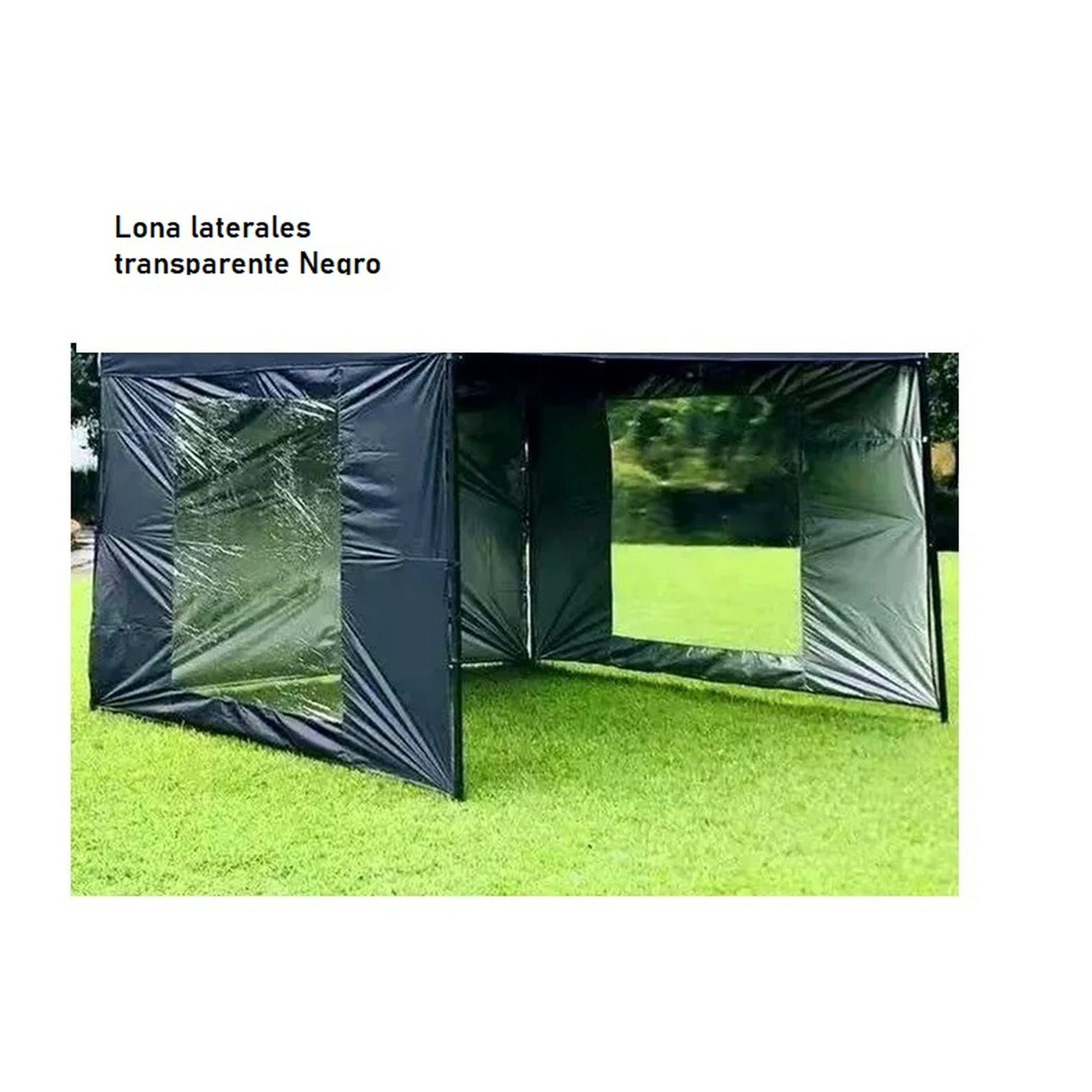 Lona Parede Lateral Transparente Para Toldo Plegable 3x4.5 Negro | Lider