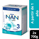 Pack Fórmula infantil Nan 1 Optipro Multipack 2x700g + 1 año | Lider