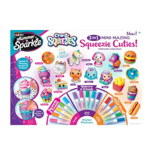 Cra-Z-Art Kit Squeezie Fun P/Colorear (16 Cra-Z-Squeezies+15 Markers ...