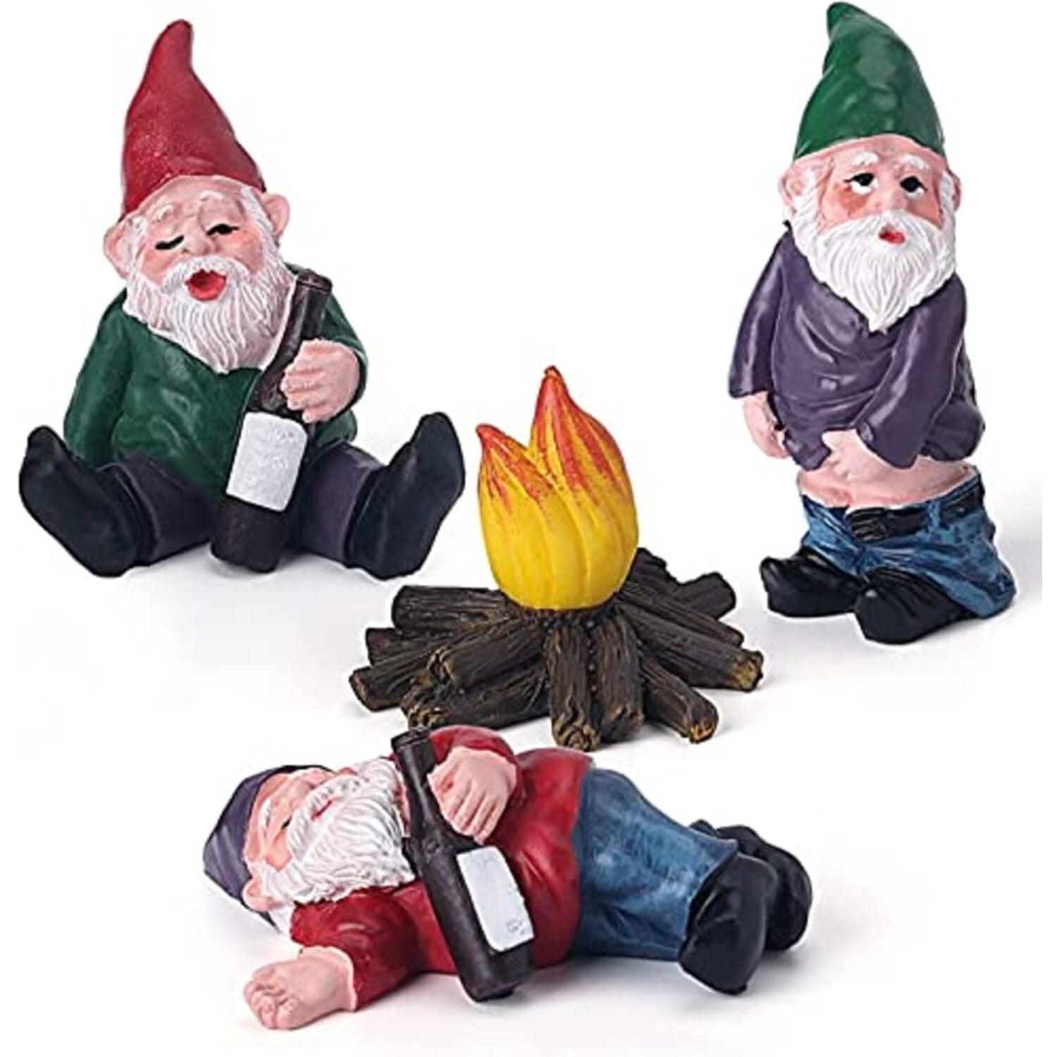 Esculturas de gnomos ebrios Samfaces con 4 pcs | Lider