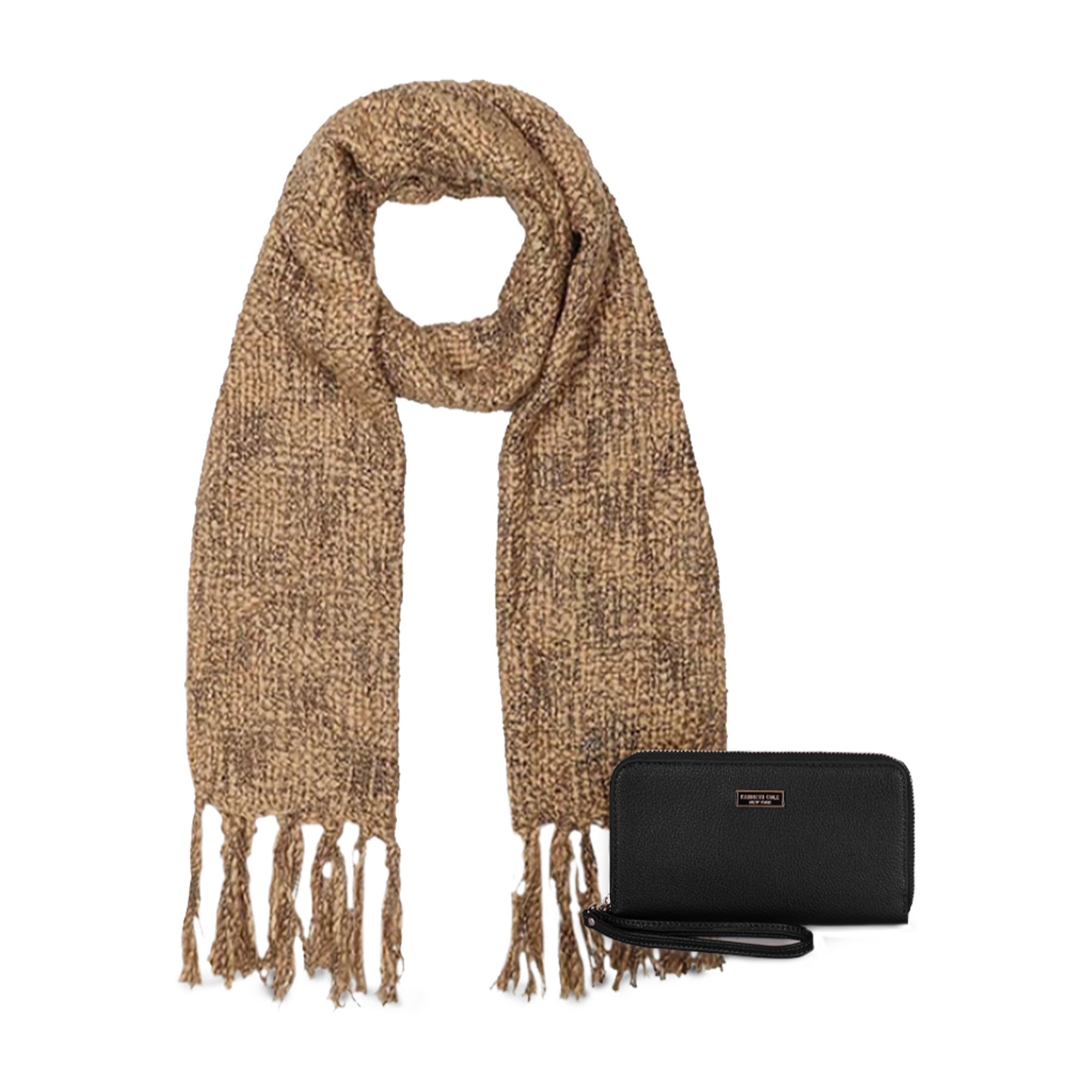 Pack Bufanda Camel + Billetera Paislee Negro | Lider