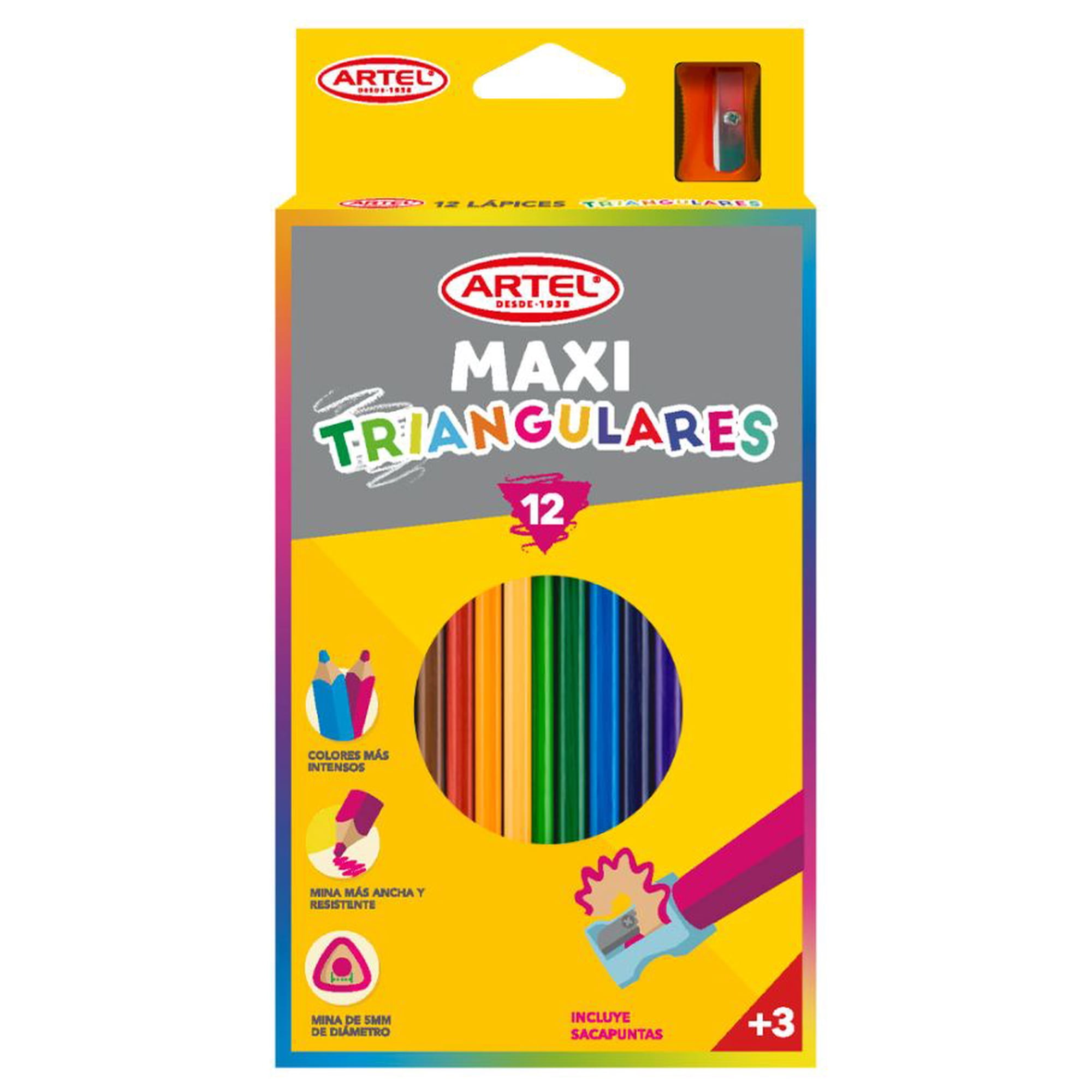 Estuche 12 lápices colores Maxi Artel | Lider